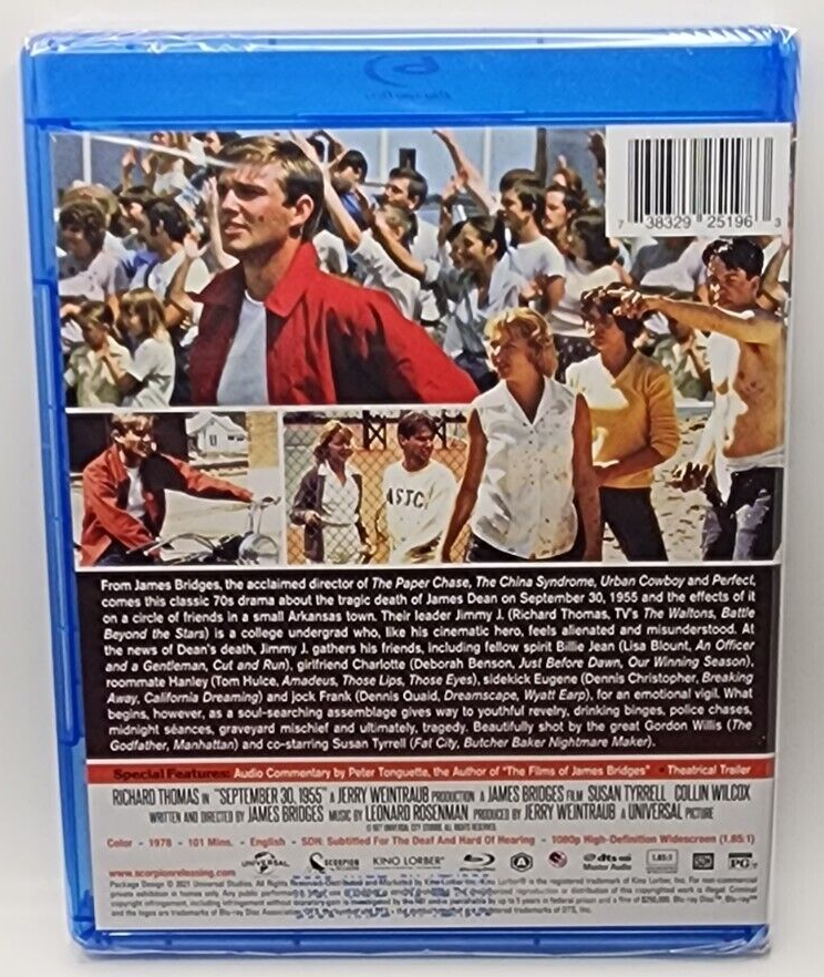 September 30, 1955 (Blu-ray, 1978) Richard Thomas, Dennis Quaid, Susan ...