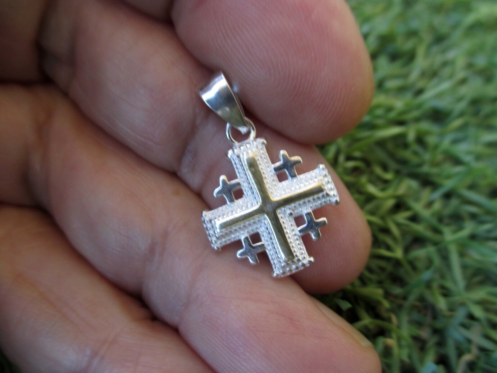 .925 STERLING SILVER GILDED JERUSALEM CRUSADERS CROSS, BLESSED IN ...