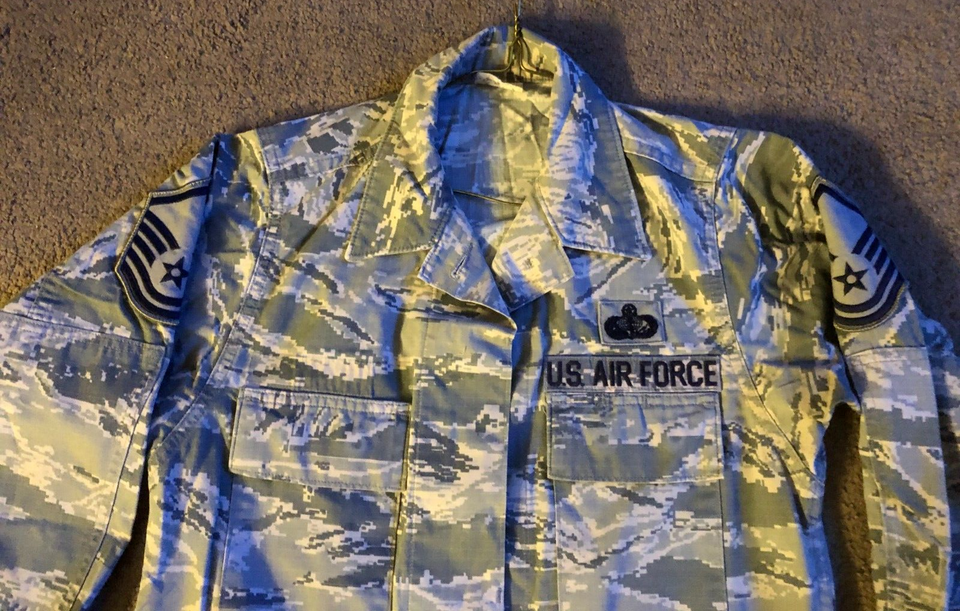 Military ABU Shirt 19" chest USAF Women Airman Battle Tiger Stripes ...