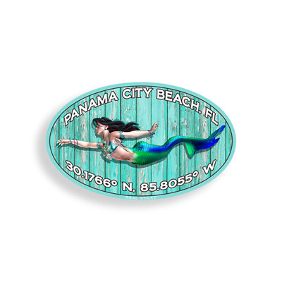 Panama City Beach FL PCB Sticker Mermaid Cup Car Vehicle Window Bumper ...