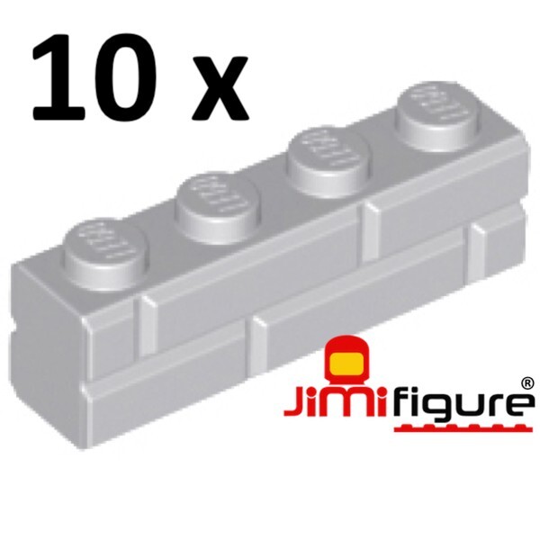 NEW 10 x LEGO 1x4 Masonry Profile Brick Light Bluish Grey 15533 Genuine ...