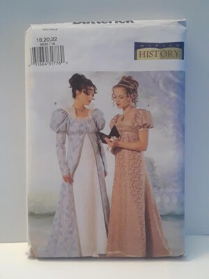 Butterick Pattern 6630 Regency Bridgerton Dress Gown Cosplay Costume ...