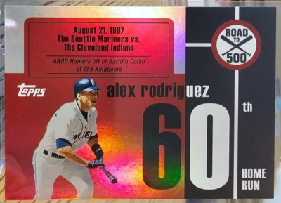 2007 Topps Road To 500 HR 60 Alex Rodriguez #ARHR60 Seattle Mariners | eBay