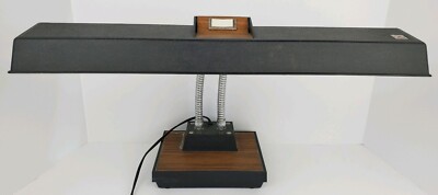 Vintage Electrix Guild Selections Double Gooseneck Faux Wood Grain Desk ...