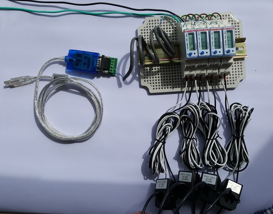 120 to 230 Volts Single phase external CT KWh multimeter DIN rail ...