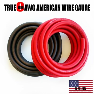 1/0 Gauge Wire RED/BLACK , Amplifier Power/Ground Amp Wire 50 Feet ...