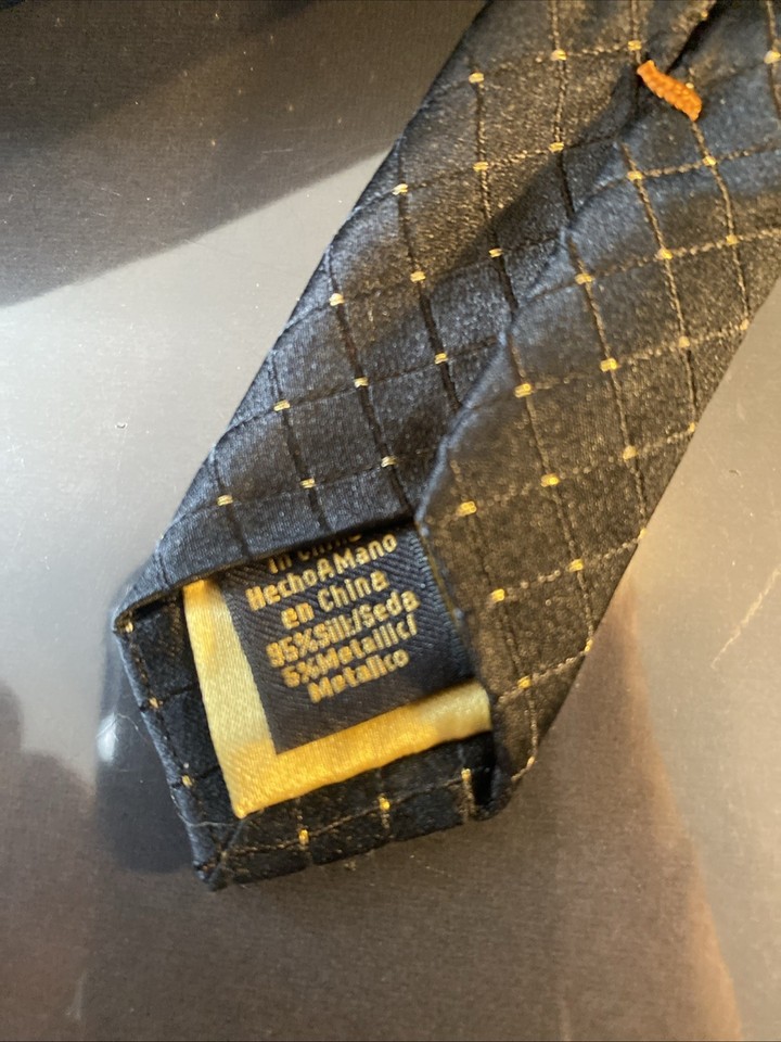 Donald J Trump Signature Collection Neck Tie Black Gold Abstract Silk ...