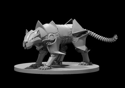 Clockwork Tiger Cat Familiar Robot Monster 28mm Scale DND D&D Tabletop ...