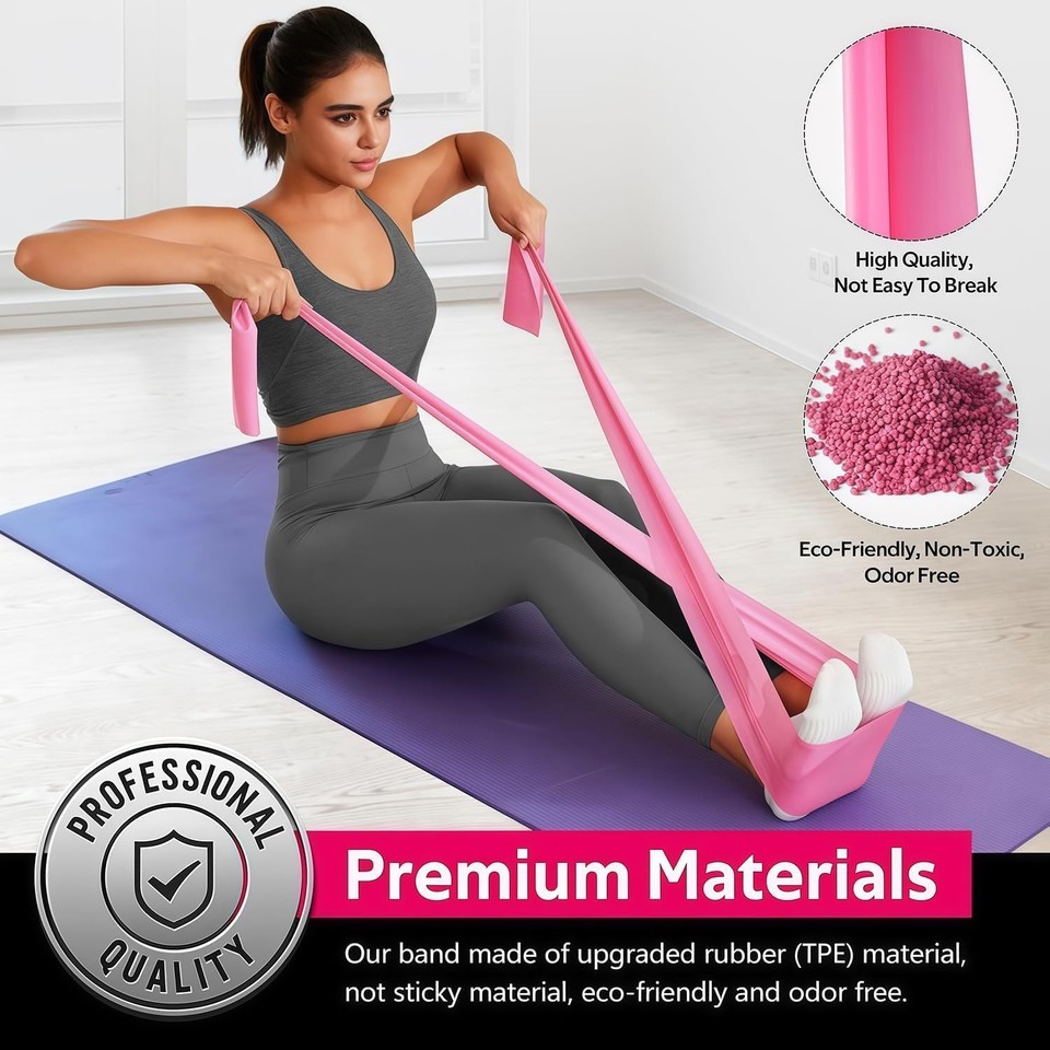 18PCS Resistance Bands Bulk, Non-Latex Flat Bands, Professional Bands ...