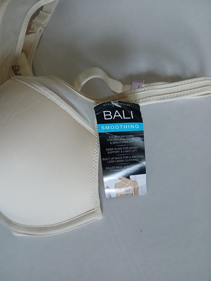Bali Smoothing Underwire Bra Womens 36D Nude Beige T-Shirt Cool Comfort ...