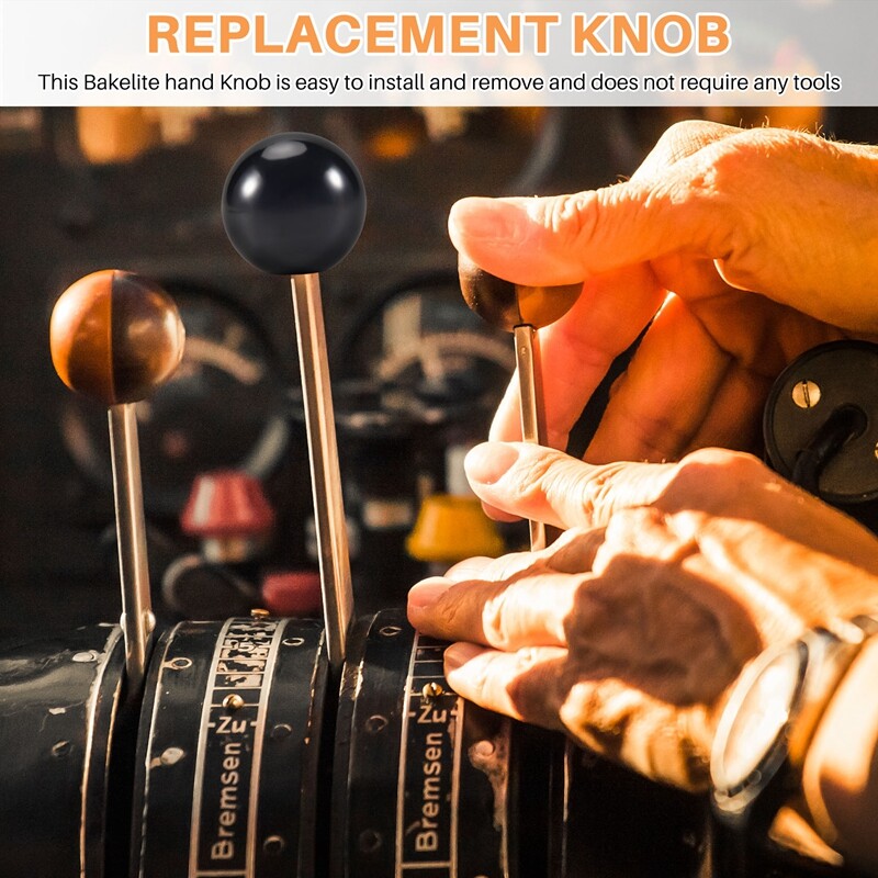 4X(Replacement black Bakelite 35 mm diameter ball lever knob O8Y7)7847 ...