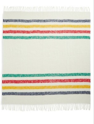 Hudsons Bay/ HBC Stripes Multistripe Fuzzy All-Season Wool Throw ...