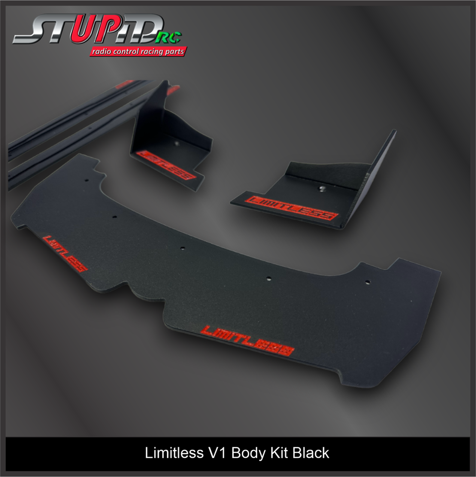Arrma Limitless V1/V2 Front, Side And Adjustable Wing Kit Black ...