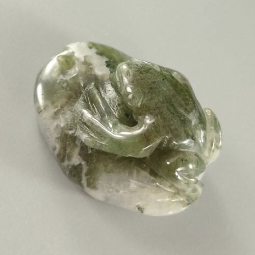 BI27630# Hand Carved Unique Cameo Frog Moss Agate Pendant Bead Gemstone ...
