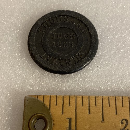 ANTIQUE 1895 H.W. JOHNS HARD RUBBER TRADE TOKEN POKR CHIP ASBESTOS ...