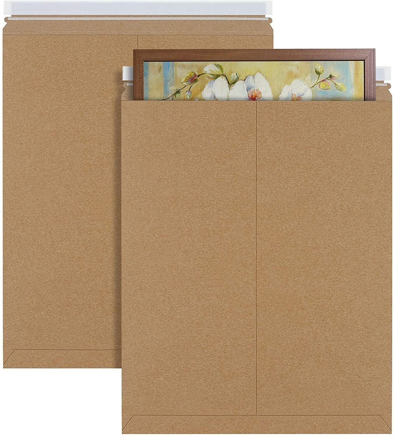 5 Kraft Rigid Photo Mailers Envelopes Stay Flats Self Seal Large No ...