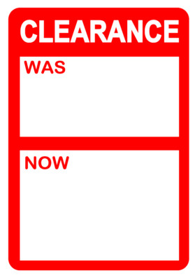 Clearance was / now Price Stickers / Labels For Use With Thermal ...