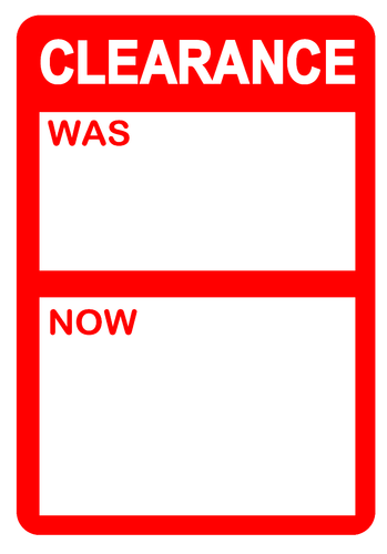 Clearance was / now Price Stickers / Labels For Use With Thermal ...