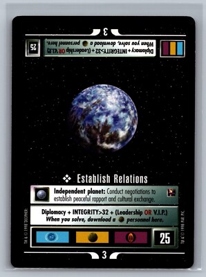 Star Trek CCG Establish Relations Promo Card TCG Official Tournament ...