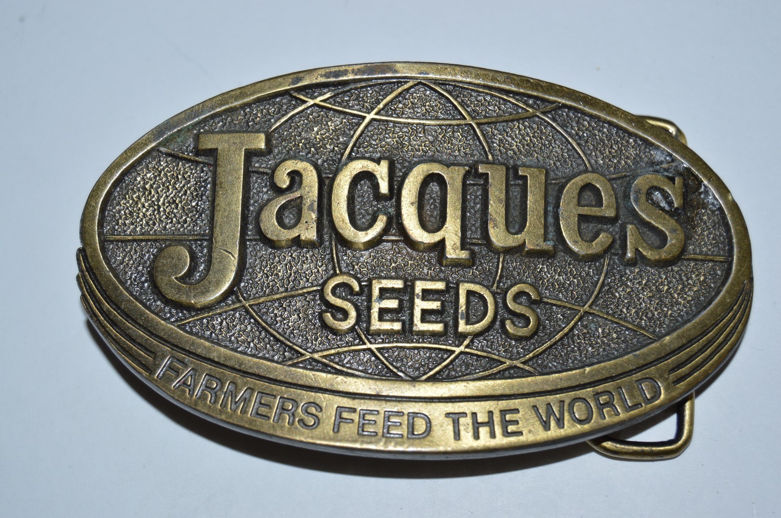 Vintage 1977 Brass Jacques Seeds Belt Buckle Farmers … - Gem