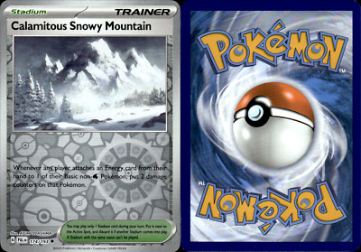 Pokemon Paldea Evolved Calamitous Snowy Mountain 174/193 Reverse Holo ...