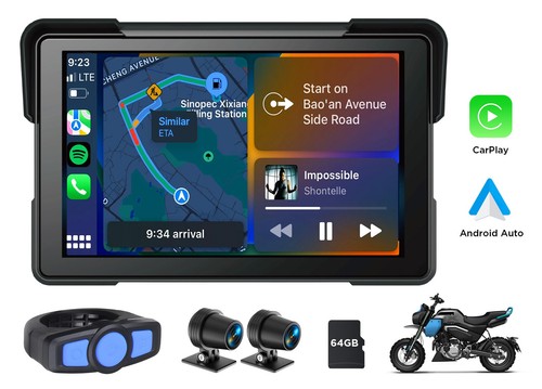 7 Inch Portable CarPlay Android Auto for Motorcycle Waterproof ...