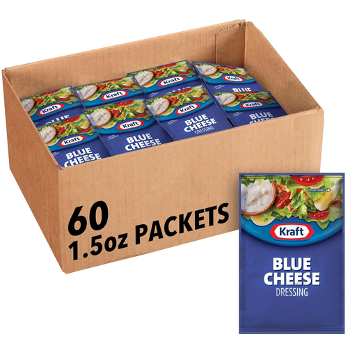 Kraft Blue Cheese Salad Dressing Single Serve Packet (1.5 Oz Packets ...