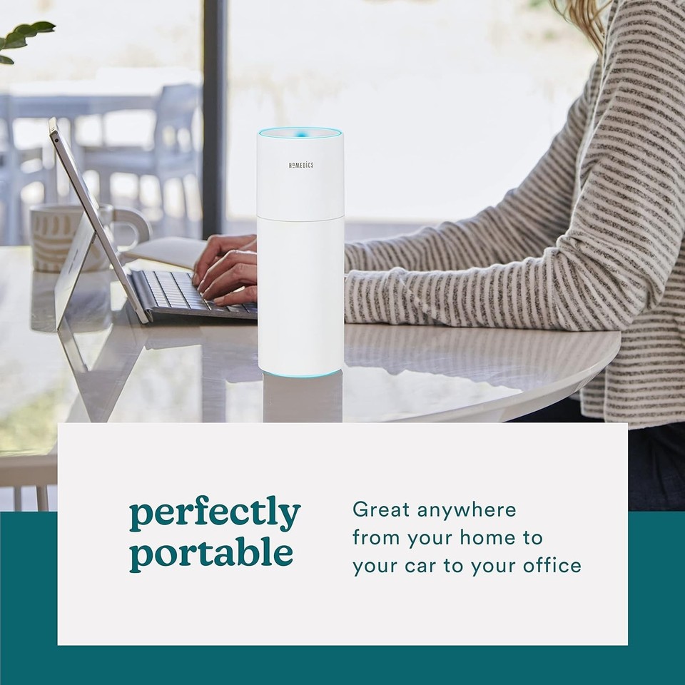Homedics Portable Humidifier - Small Air Humidifiers for Bedroom 8.5-oz ...