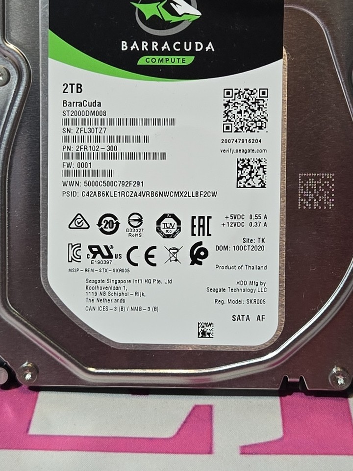 Seagate Barracuda ST2000DM008 2TB 7.2K RPM 6Gb/s 3.5" SATA HDD | eBay