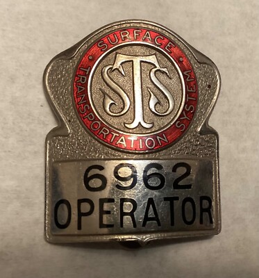 Vintage Surface Transportation STS Bus Operator Badge 6962 New York ...