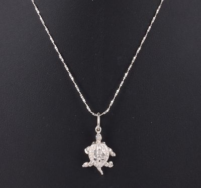 STERLING SILVER TURTLE W/ MOVEABLE LEGS PENDANT CHAIN NECKLACE FINE 925 ...