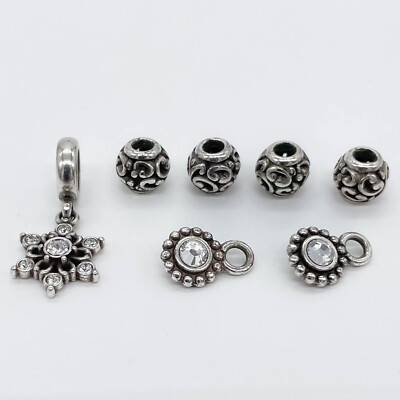 Brighton Mini Contempo Mini Twinkle Snowflake Silver Tone Bead Charm ...