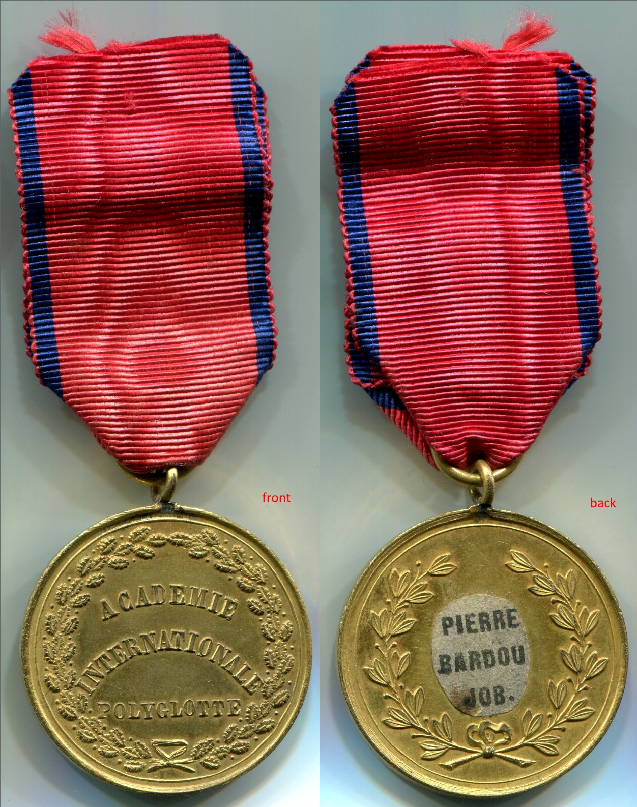 MF076 France, Medaille Academie Internationale Polyglotte, Pierre ...