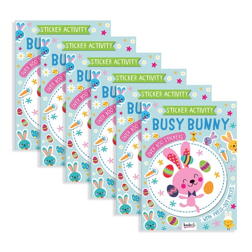 6x Bookoli Easter Sticker & Activity Busy Bunny Kids Activity Book Art ...