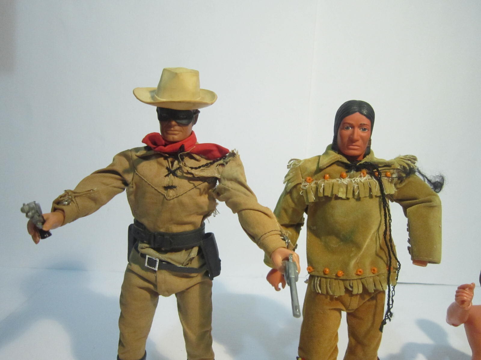 VTG FIGURE LOT THE LONE RANGER + TONTO BY GABRIEL + WYATT EARP EXCEL ...