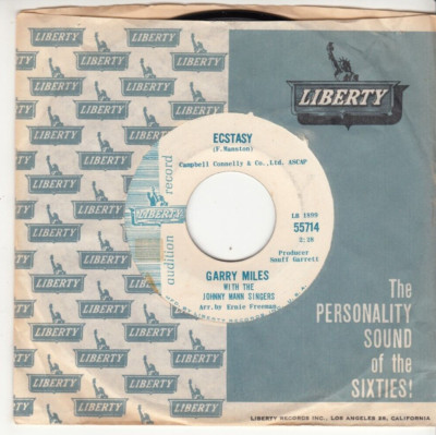 GARRY MILES - ECSTASY/HERE GOES A FOOL - PROMO "AUDITION RECORD ...