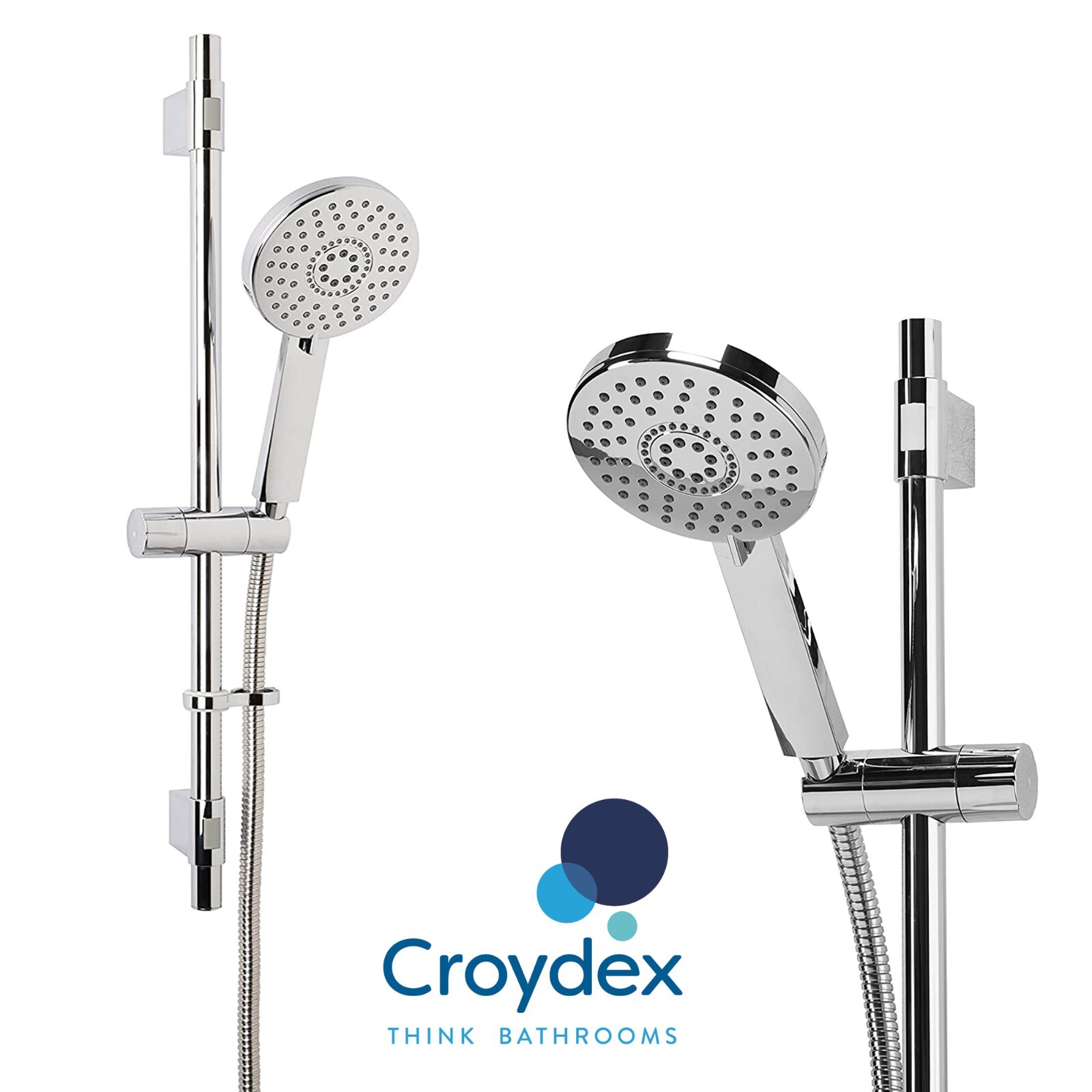 Croydex Bathroom 5-Function Chrome Adjustable Riser Slider Rail Bar ...