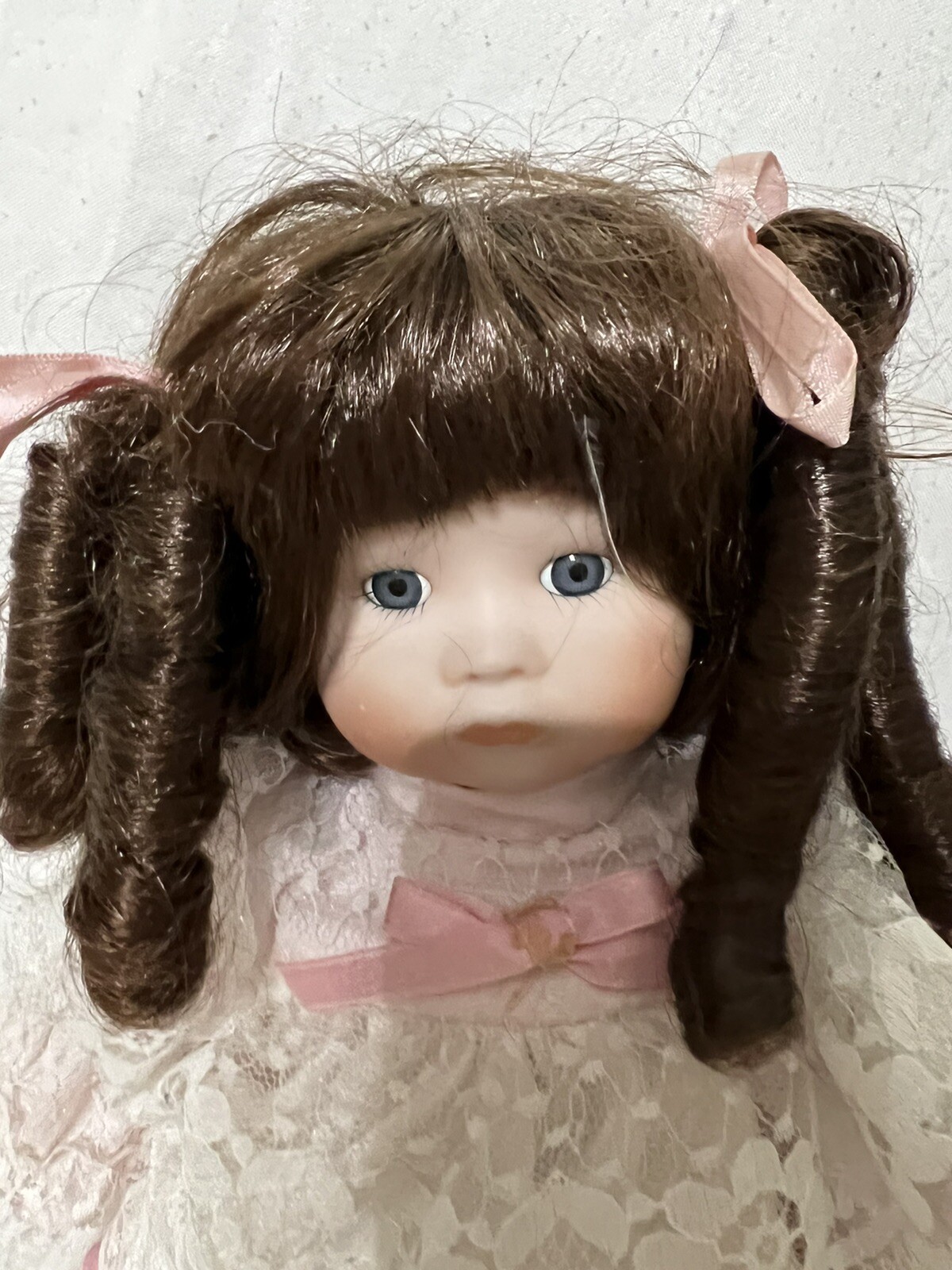 1988 Vintage Brinn's Doll 14" Porcelain Victorian Little Girl With ...