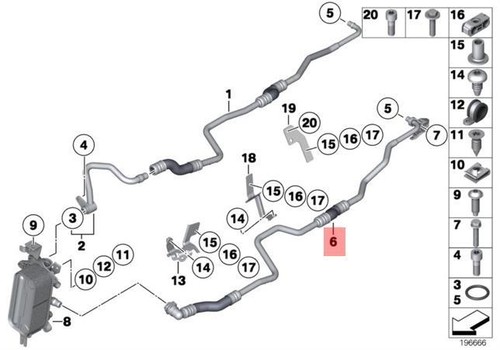 Genuine BMW F01 F02 Heat Exchanger Oil Cooler Pipe Outlet OEM ...