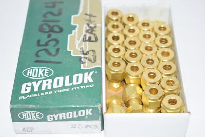 Box of 25 NEW HOKE Gyrolok 4CP CP Cap Fitting 1/4'' Brass | eBay