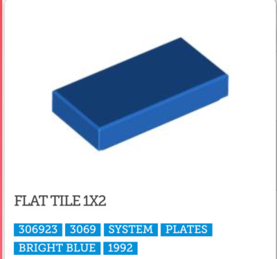 LEGO-NEW- Blue-FLAT TILE 1X2-QTY 6 | eBay