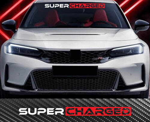 SUPERCHARGED Windshield Banner Decal Sticker Graphic 2 Color Sticker ...