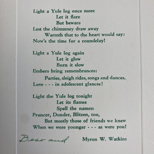 Vintage Early Mid Century Christmas Greeting Card Flat One Sided Yule ...