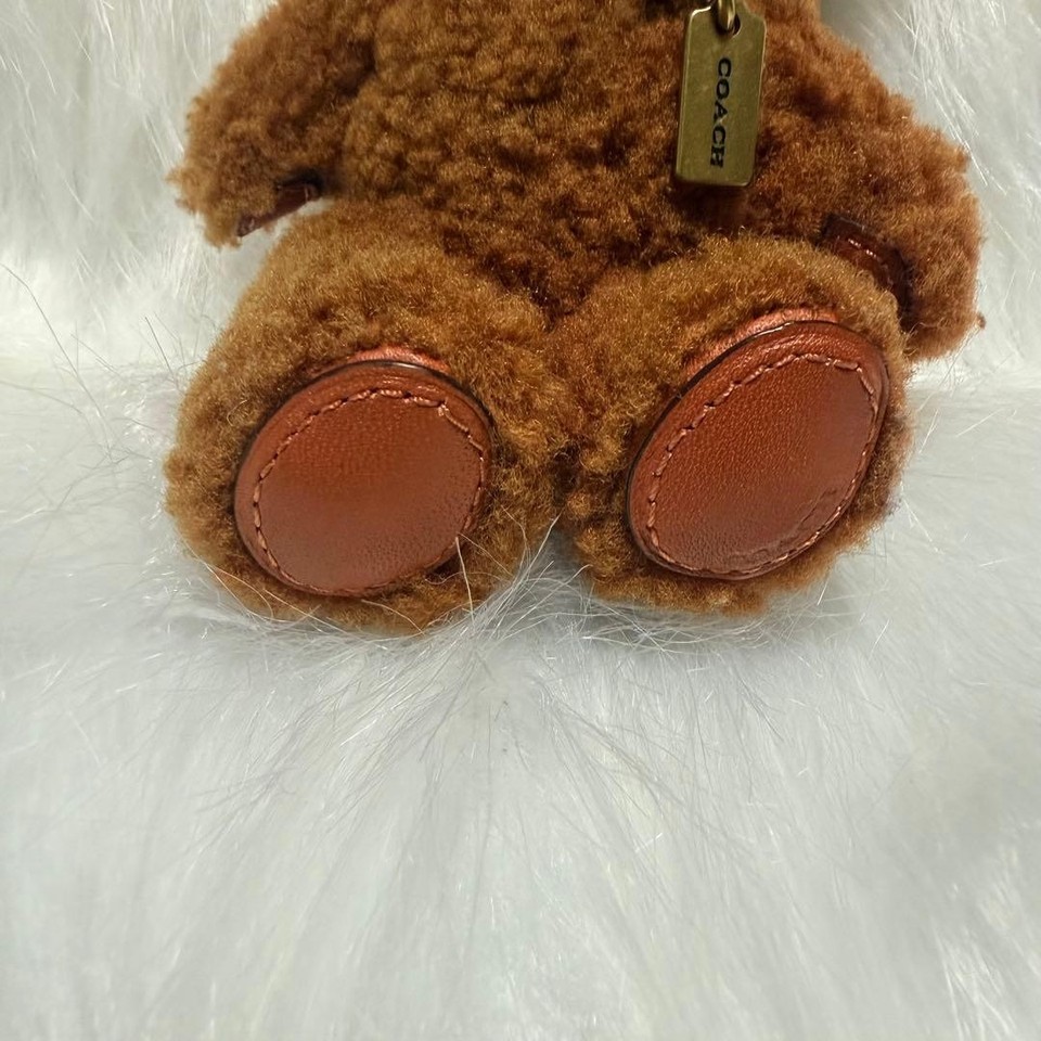 Rare Discontinued COACH Teddy Bear Bag Charm Keychain Brown Plush CH112 ...