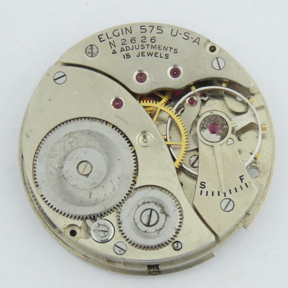 Elgin 16 Size Model 575 Pocket Watch Hands & Movement | eBay