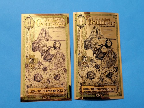 Wyoming GOLDBACKS 2022 2023 1/1000 ozt 24K Gold REVERENTIA RESPECT | eBay