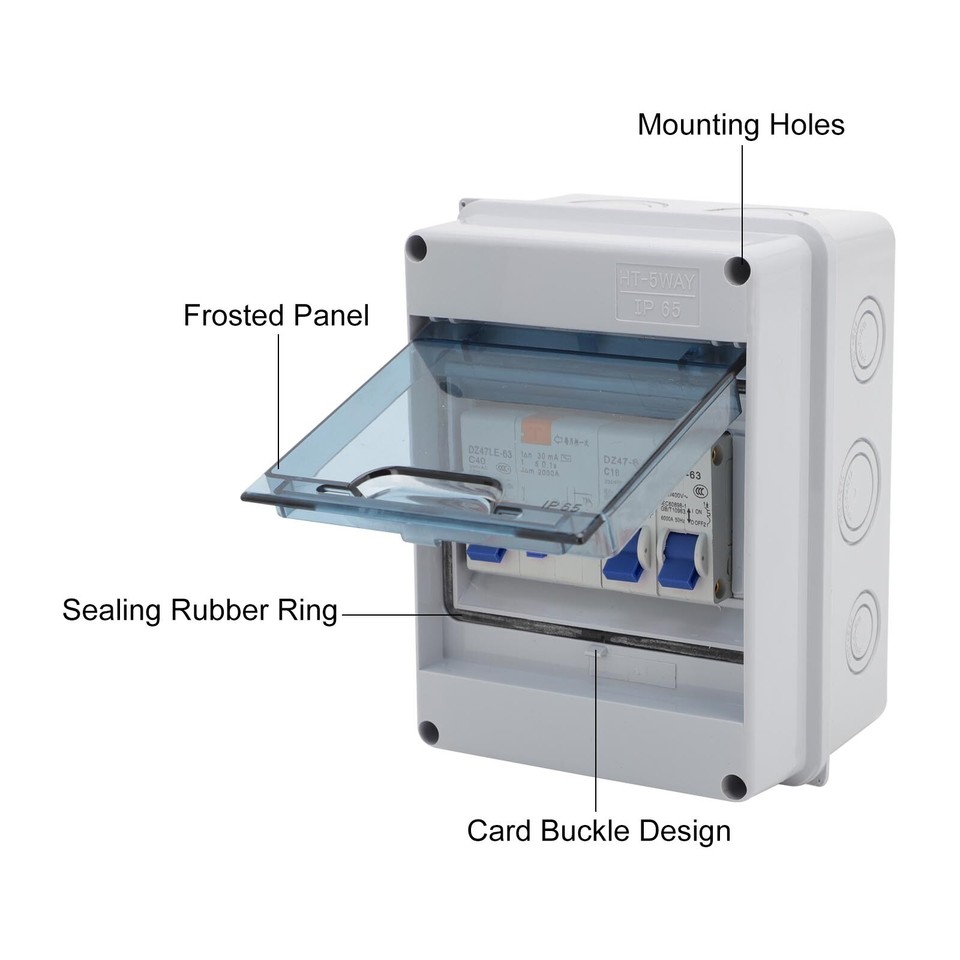2 Way Caravan Garage IP65 Consumer Unit Enclosure Fuse Box 2MCB 16A ...
