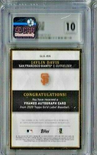 2020 Topps Gold Label - Gold Label Framed Autographs Jaylin Davis #GLA ...