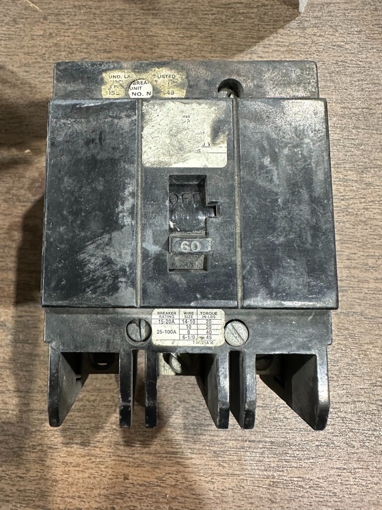 Eaton GHB3060 GHB 3P 60A 480V Bolt-On Circuit Breaker B11 | eBay