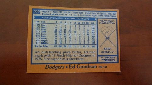 1978 Topps # 586 ED GOODSON BASEBALL CARD | eBay